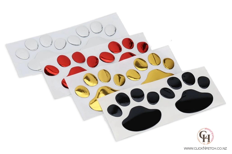 Metallic 3d Embossed Paw Prints at Click N Fetch - 100% NZ Dog Lovers ...